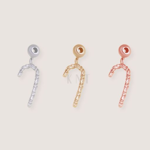 Charm Candy Cane CH66 vàng 10K hình kẹo gậy Giáng Sinh