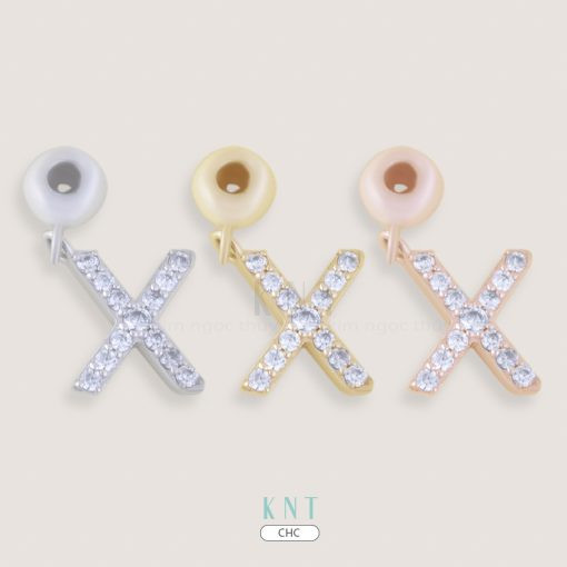Charm chữ X: Chất liệu vàng 10K cao cấp, phong cách trẻ trung