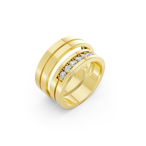 Nhẫn cưới A222 thiết kế hai tông màu nổi bật và hiện đại